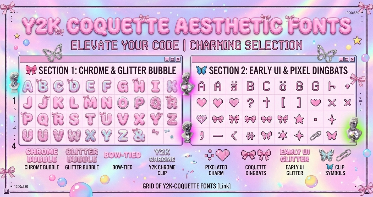 Y2K vs Coquette vs Dark Academia — Aesthetic Fonts Guide
